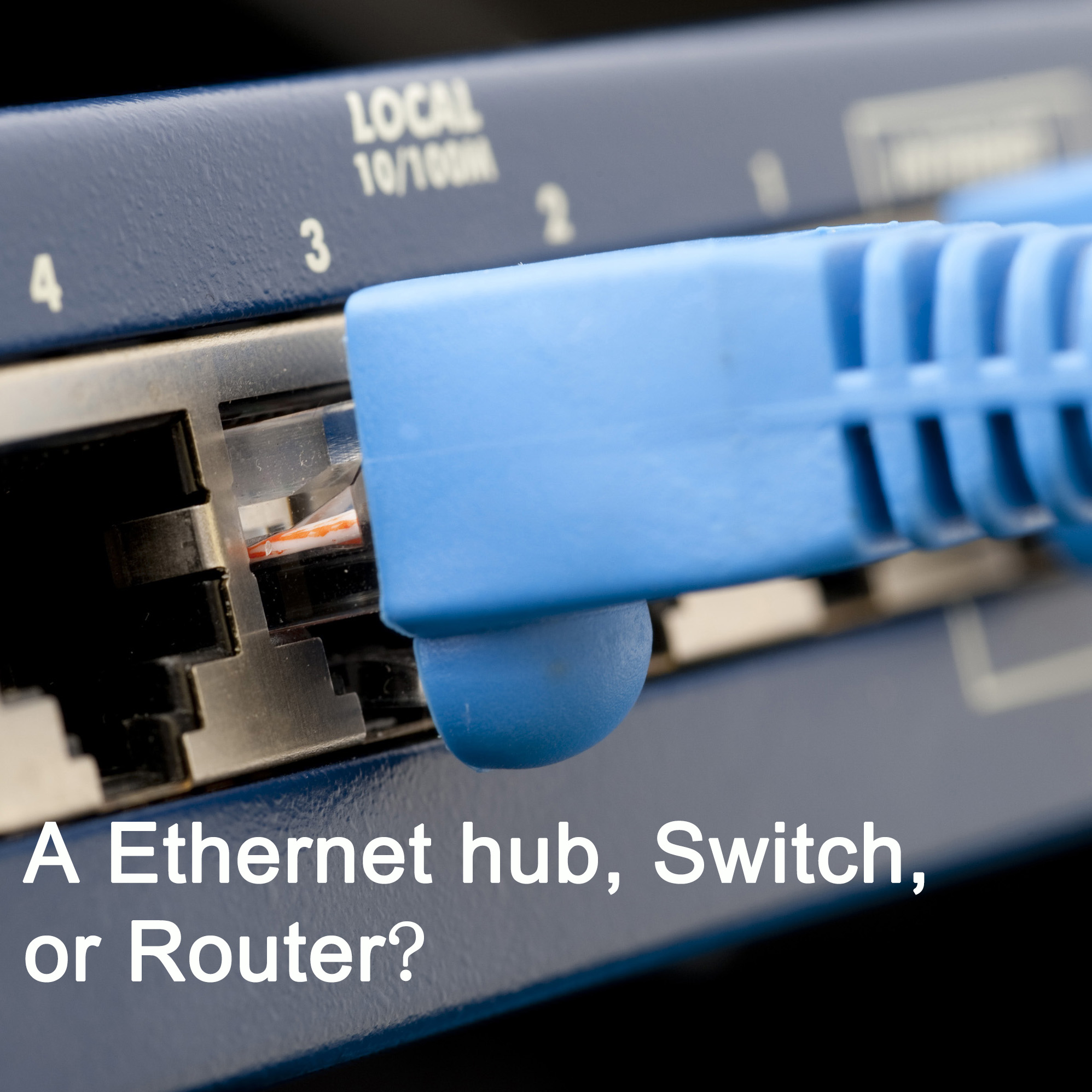 Difference between a Ethernet hub, a switch, and a router